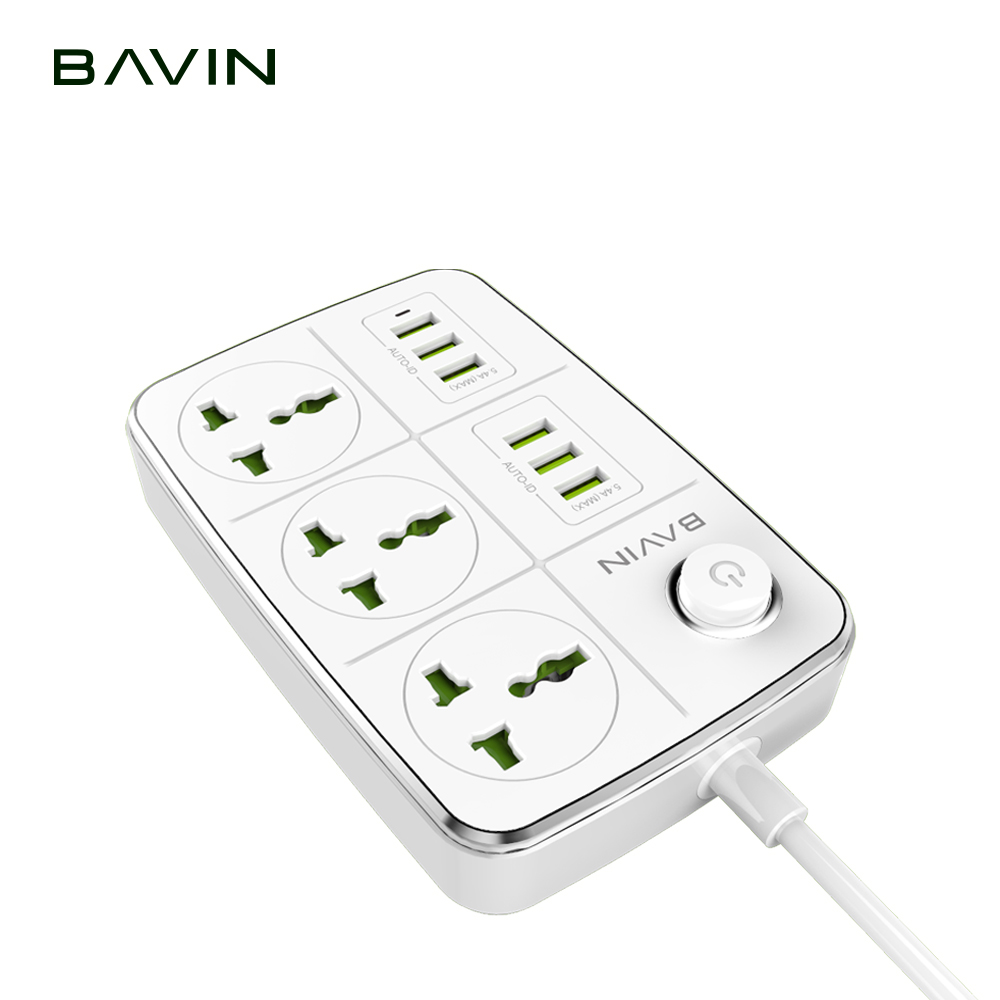 BAVIN PC588 6 USB 5V-5.4A Max (USB Output) 3 Anti-Static Power Socket ...
