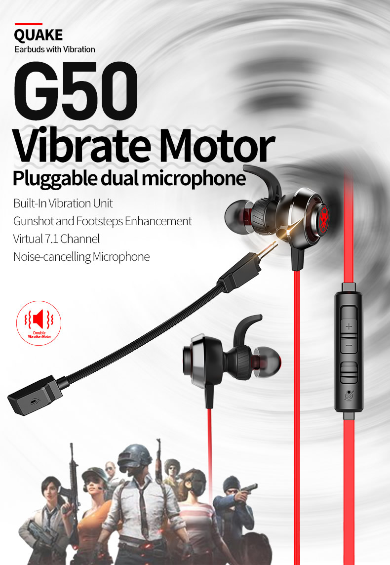 PLEXTONE G50 GameDSP Gaming Earphones with Mic Noise Reduction with ...