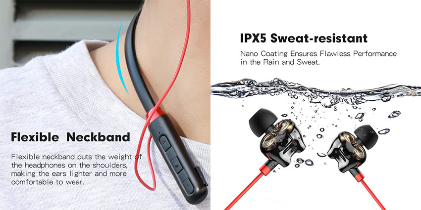WAVEFUN FLEX U Wireless Neckband Earphone with Dual Dynamic Speakers